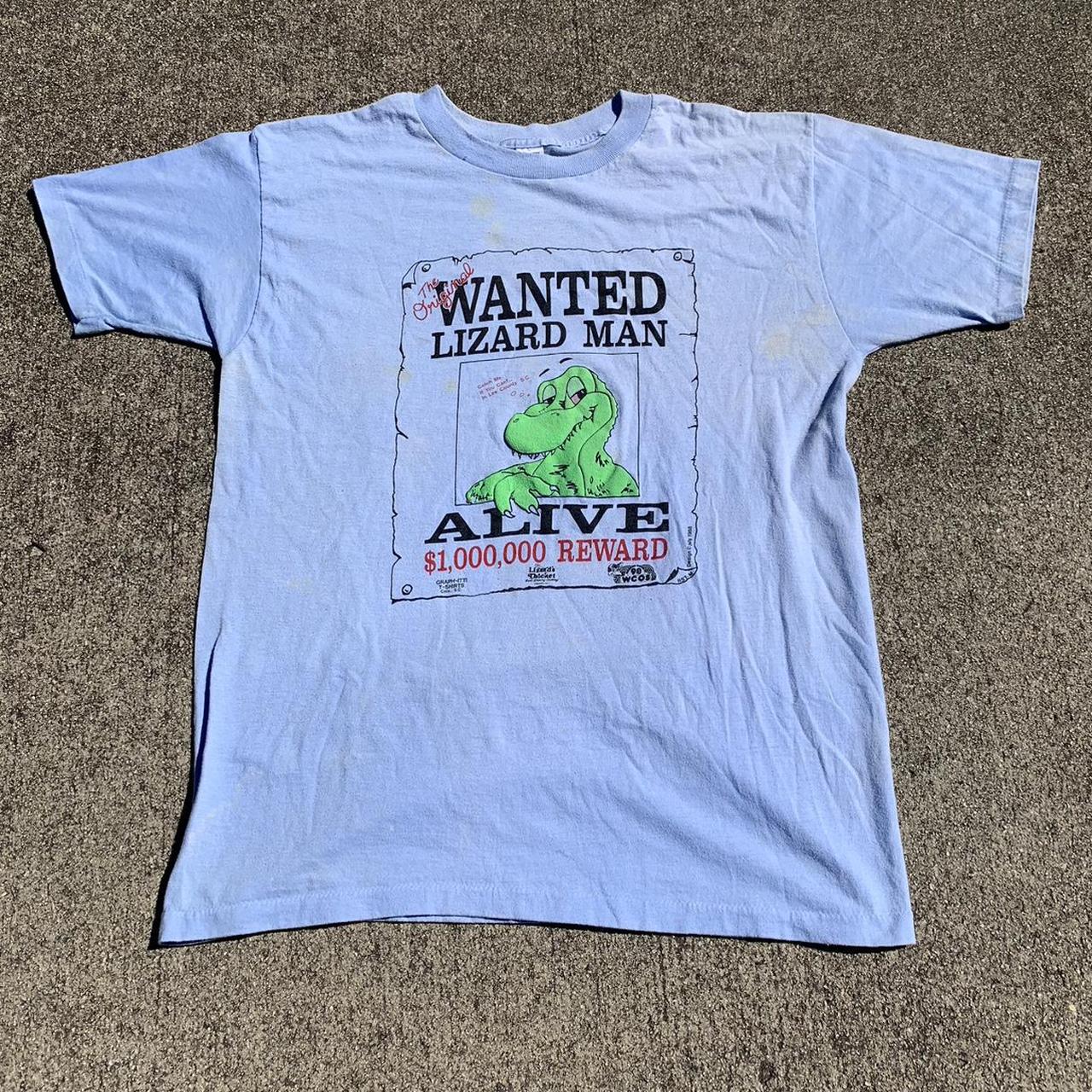 Vintage 1988 Wanted Lizard Man Lee County South... - Depop
