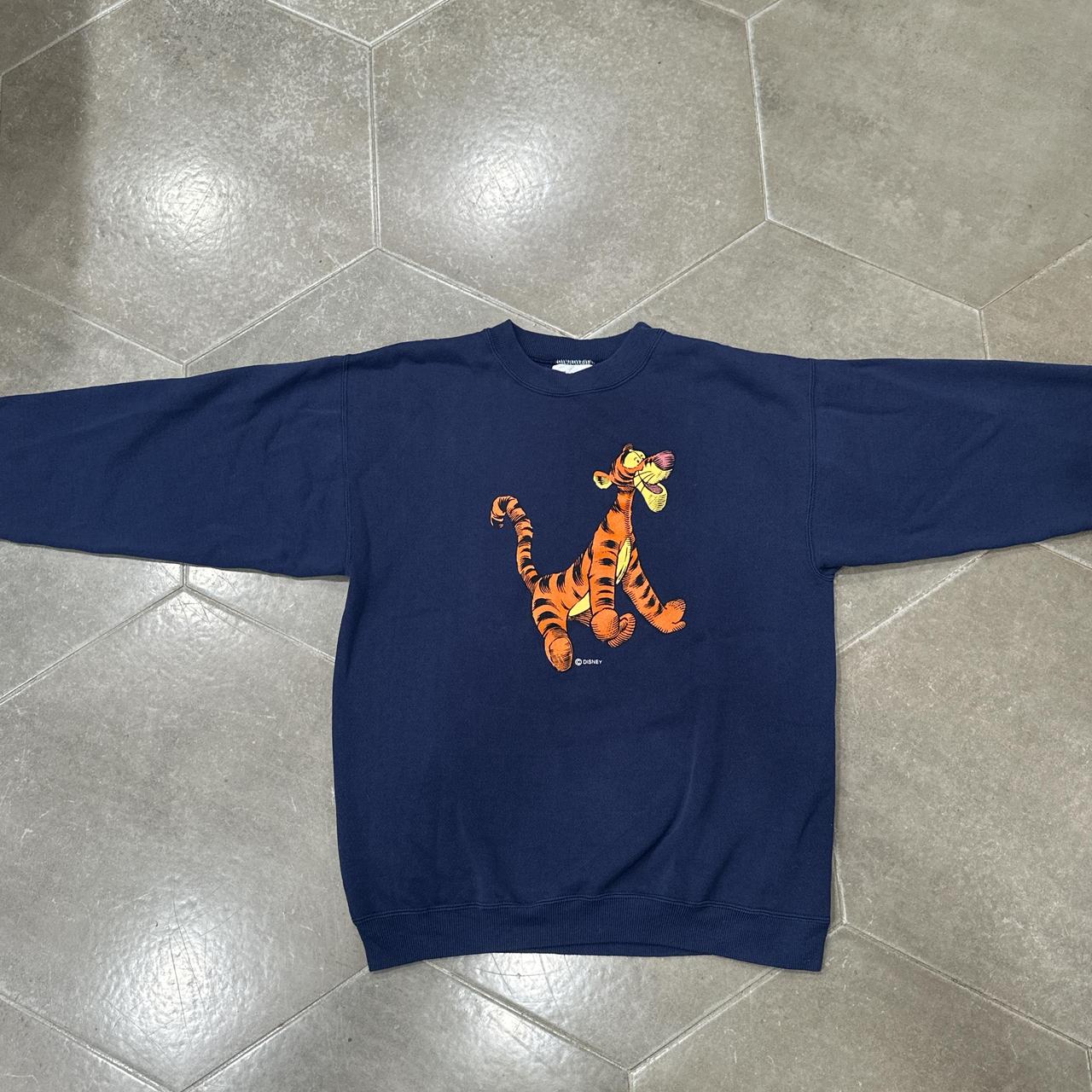 Vintage Navy blue Disney Tigger crewneck sweatshirt... | Depop