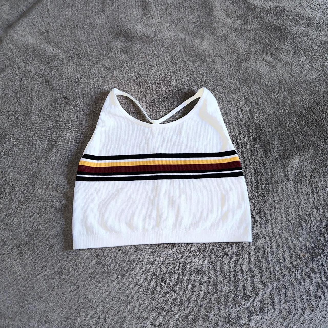 Colsie Striped ribbed crop top XL •Adjustable... - Depop