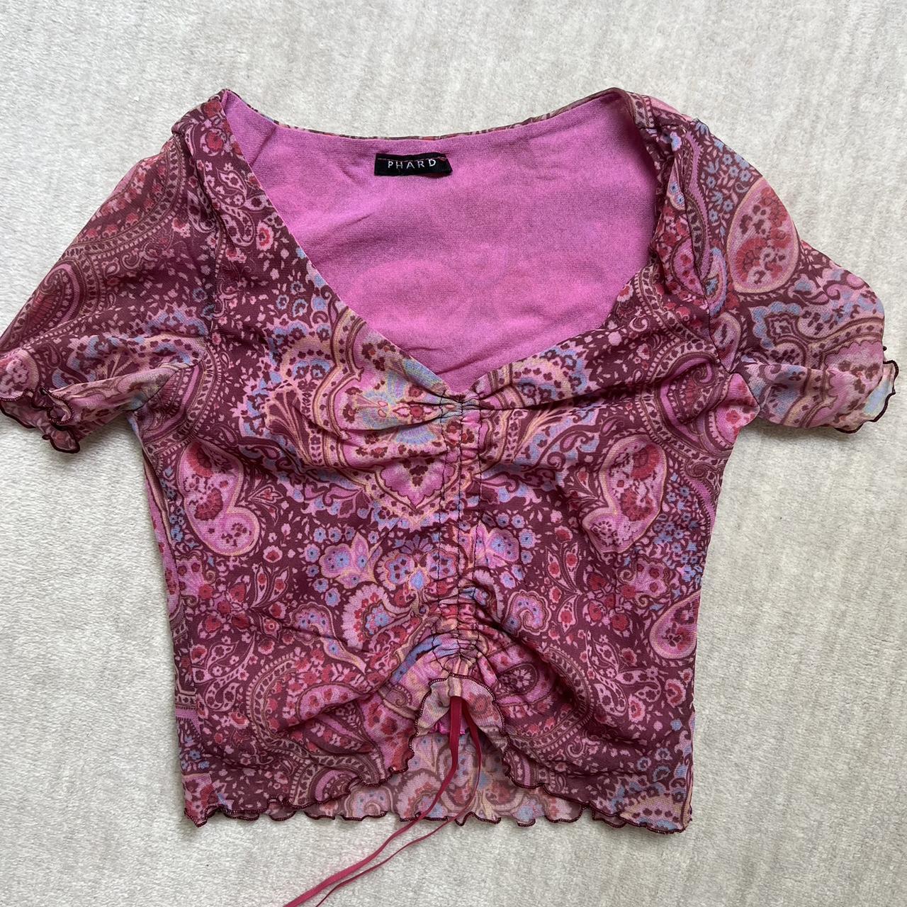 ADORABLE ITALIAN BRAND "PHARD" patterned crop top... - Depop