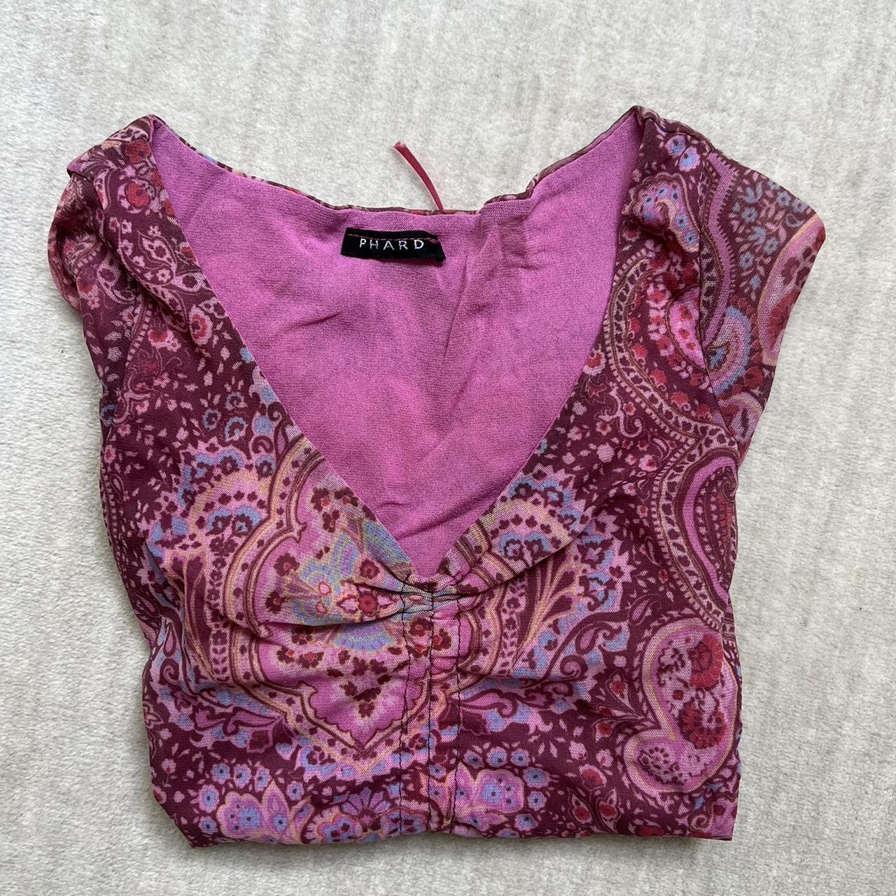 ADORABLE ITALIAN BRAND "PHARD" patterned crop top... - Depop