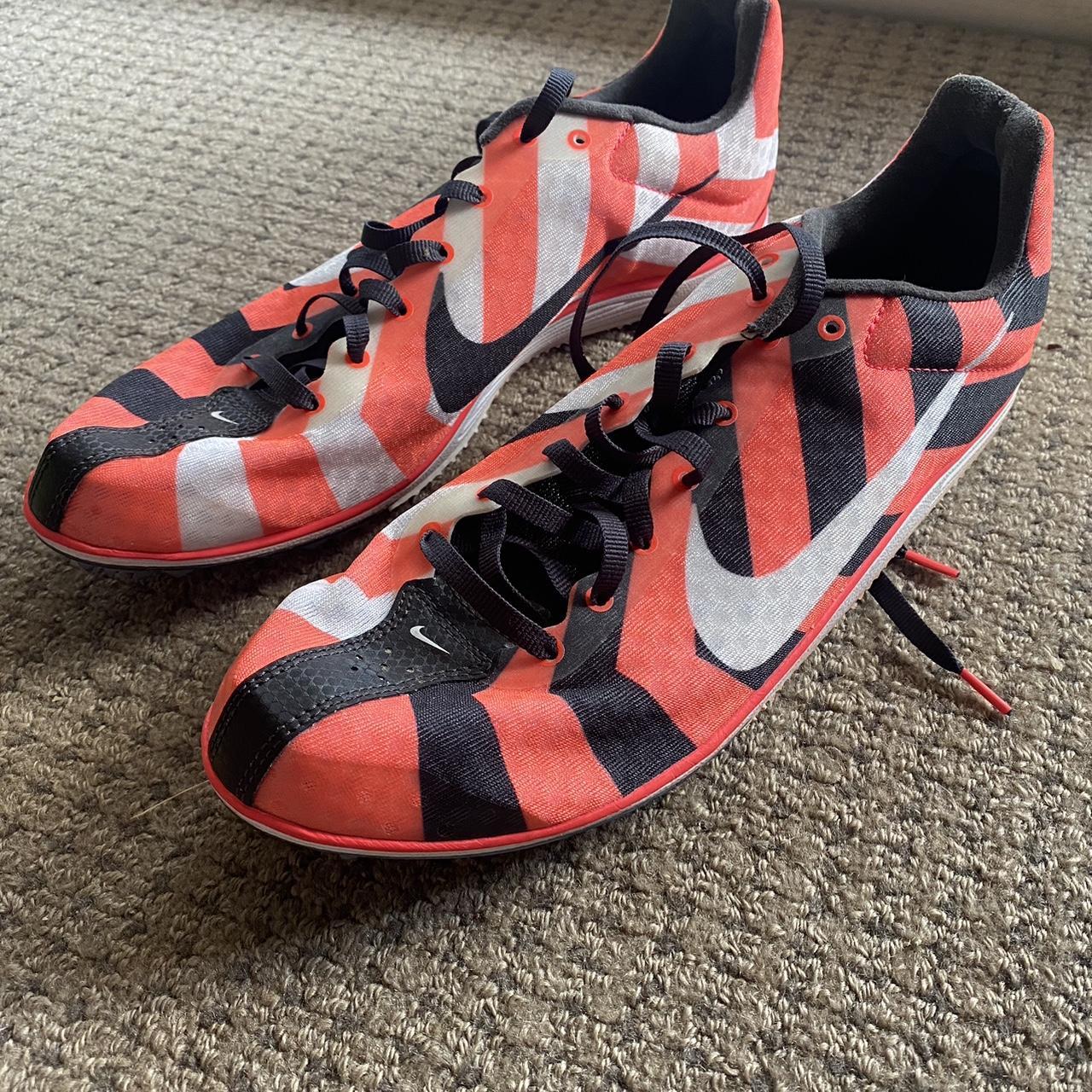 Nike middle distance striped spikes US 8.5 or UK... - Depop