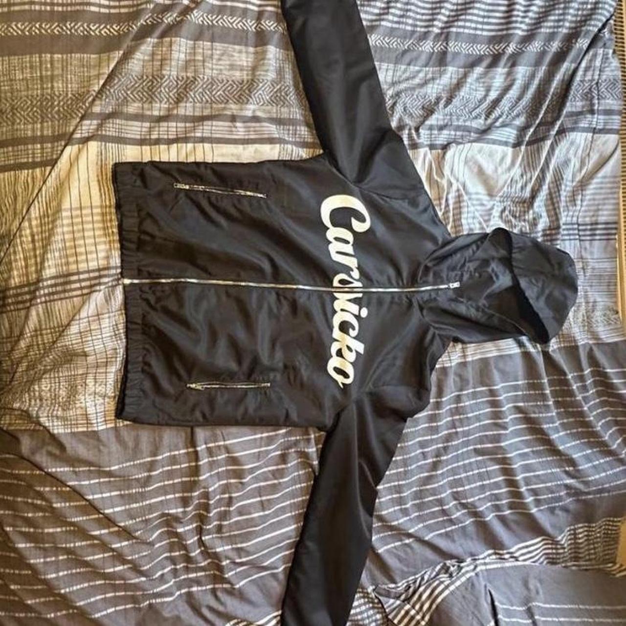 Black and white carsicko windbreaker jacket Really... | Depop