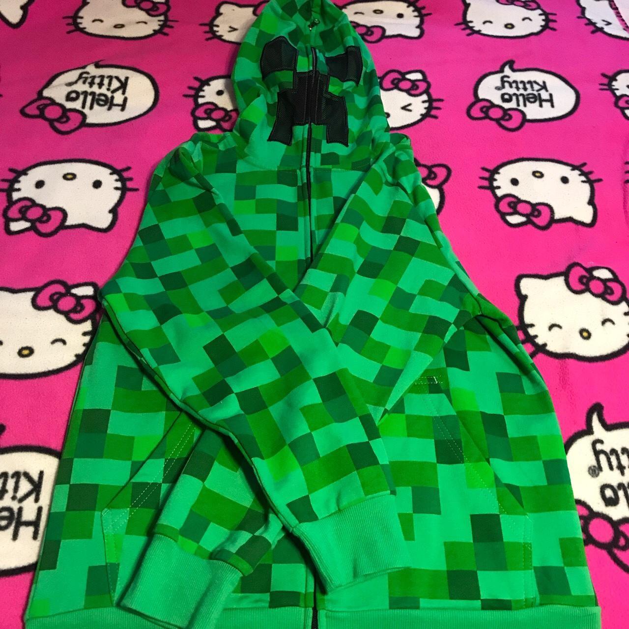 Minecraft Creeper Hoodie The Actual Creeper Face Depop