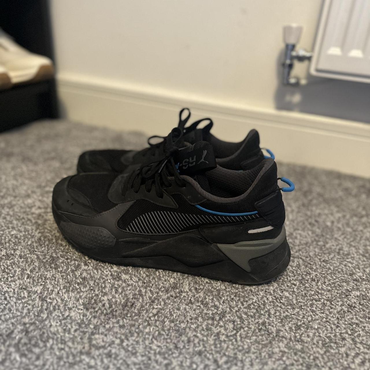 Puma rs-x trainers all black great shoe some use but... - Depop