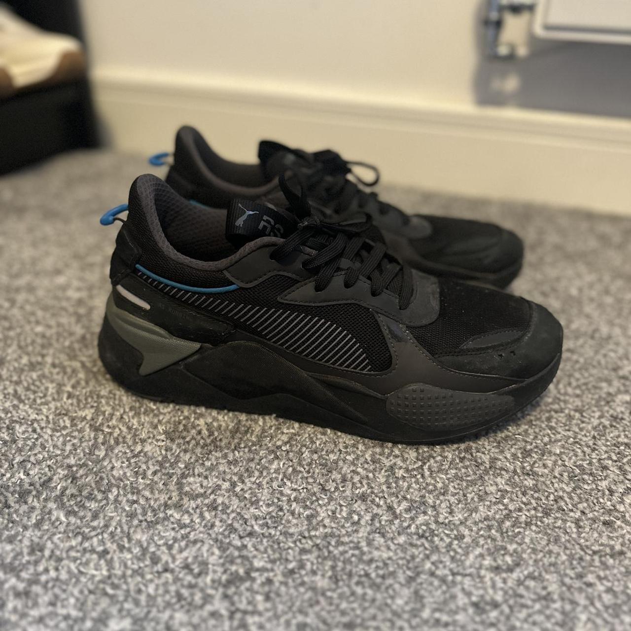 Puma rs-x trainers all black great shoe some use but... - Depop