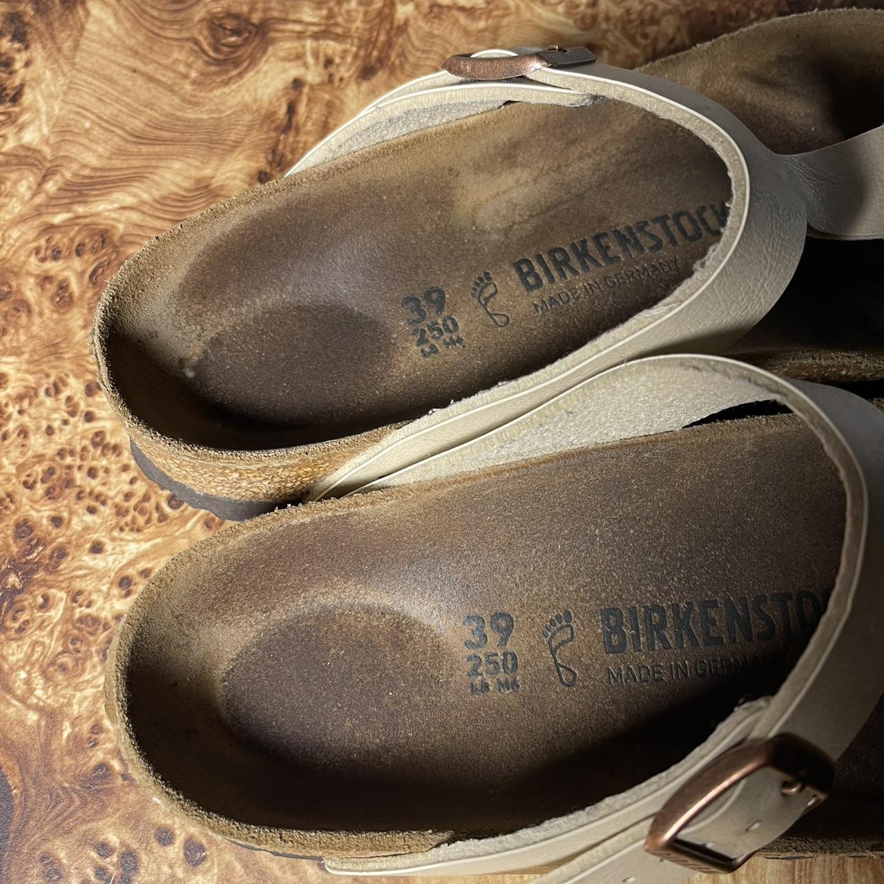 Birkenstock Gizeh style. Gently worn. Pretty cream... - Depop
