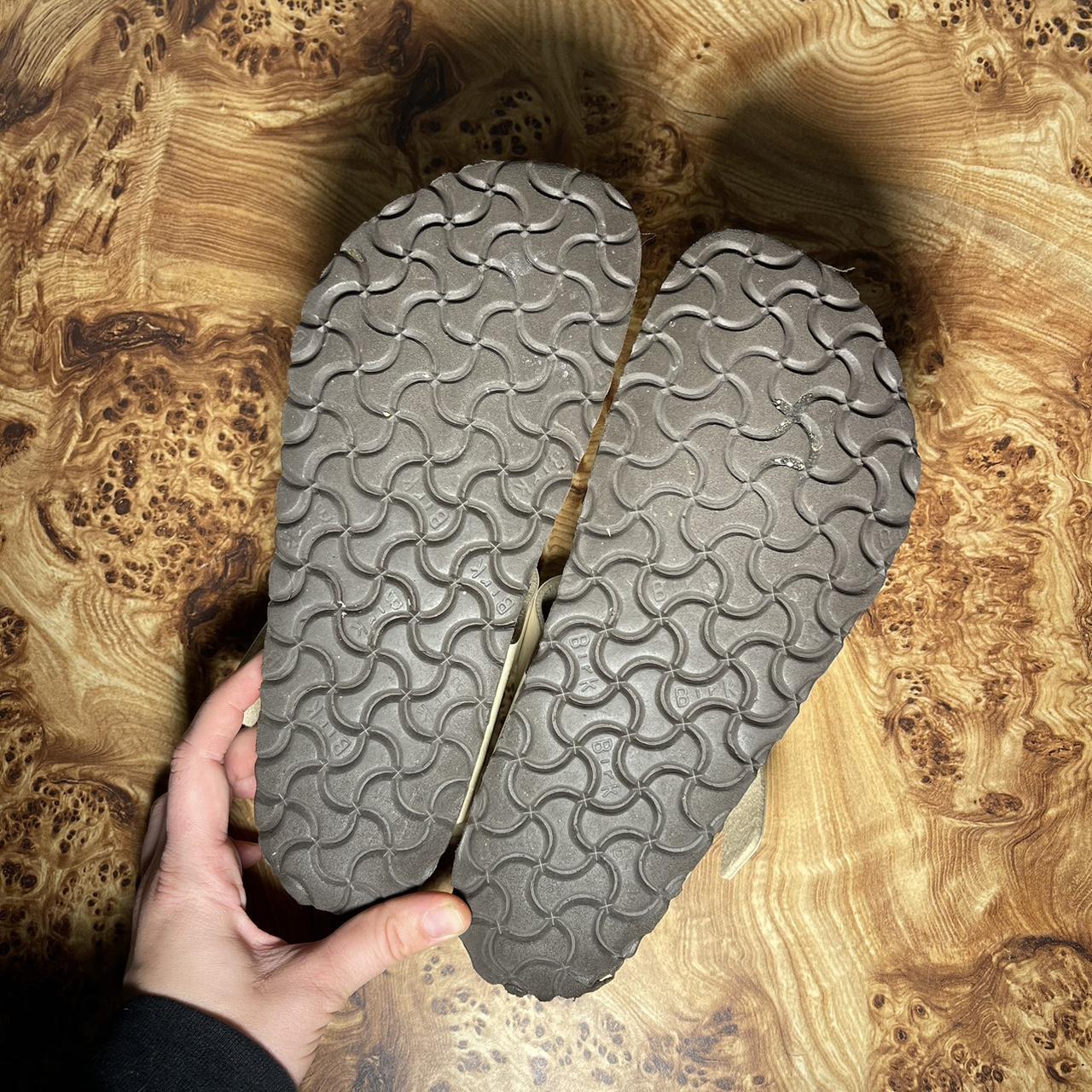 Birkenstock Gizeh style. Gently worn. Pretty cream... - Depop