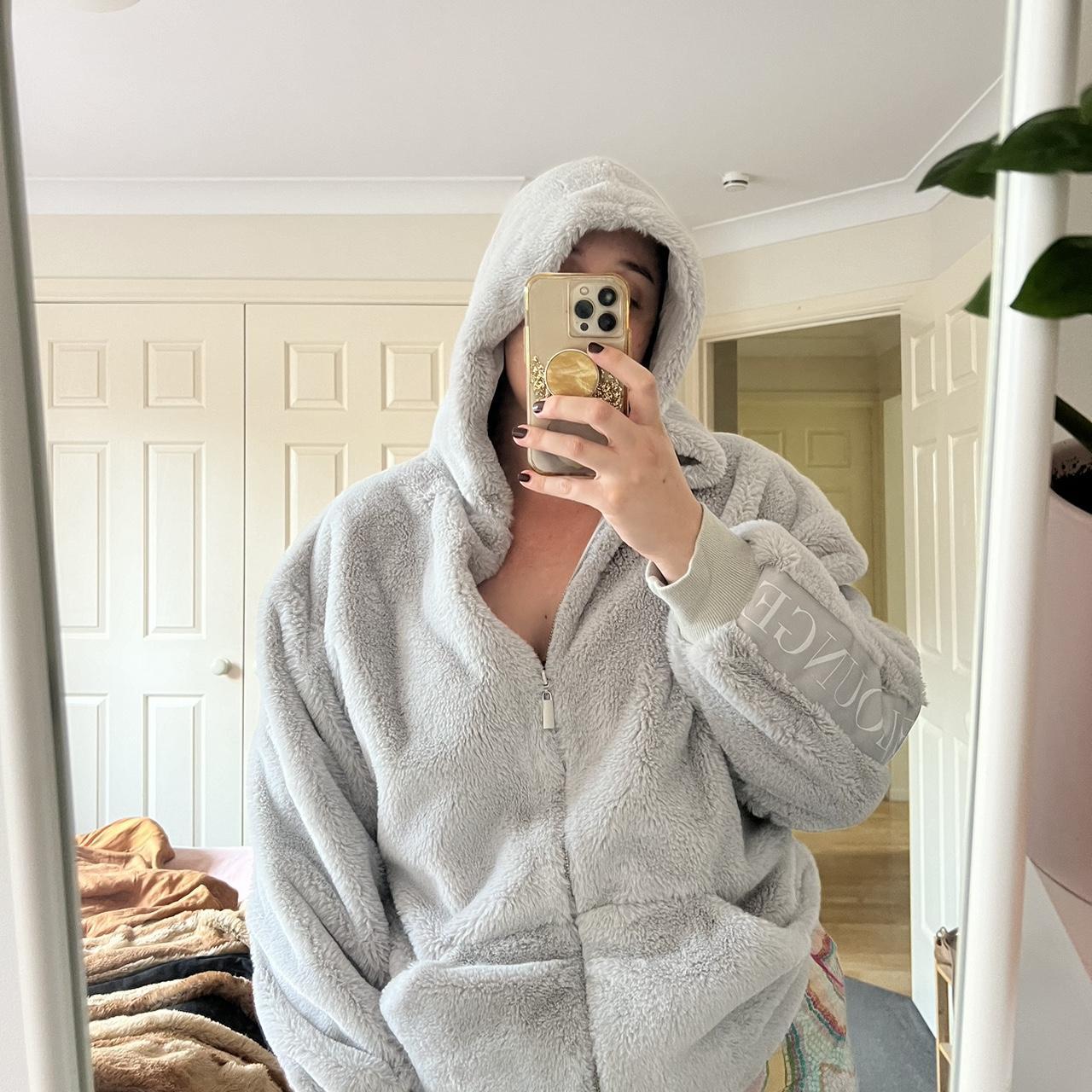Fluffy grey Lounge hoodie. Super cosy and oversized.... - Depop