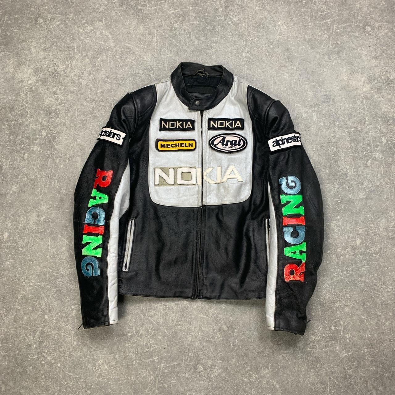 Men's Vintage Nokia Racing Leather Jacket Really... - Depop