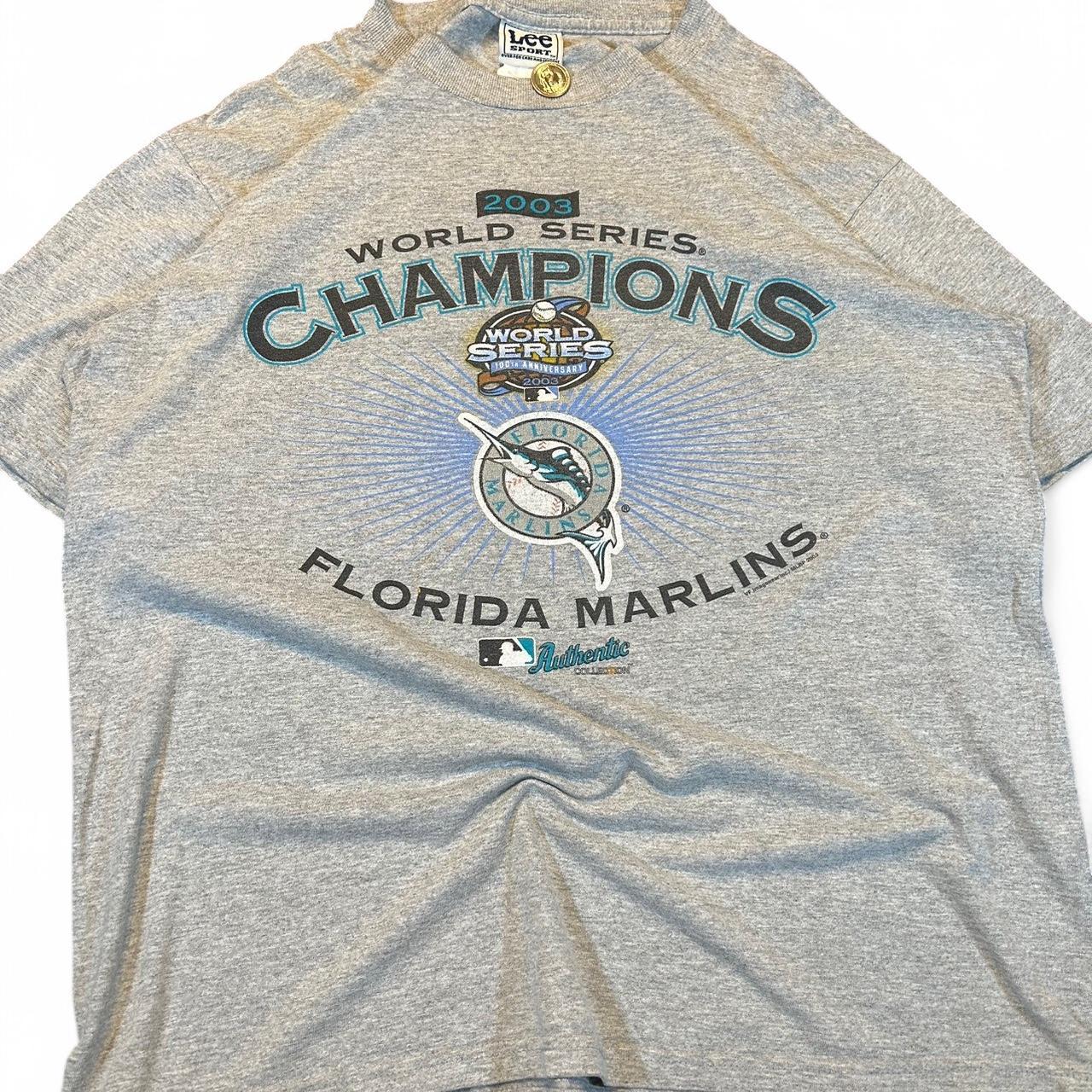 blue 2003 Florida Marlins World Series Champions... | Depop