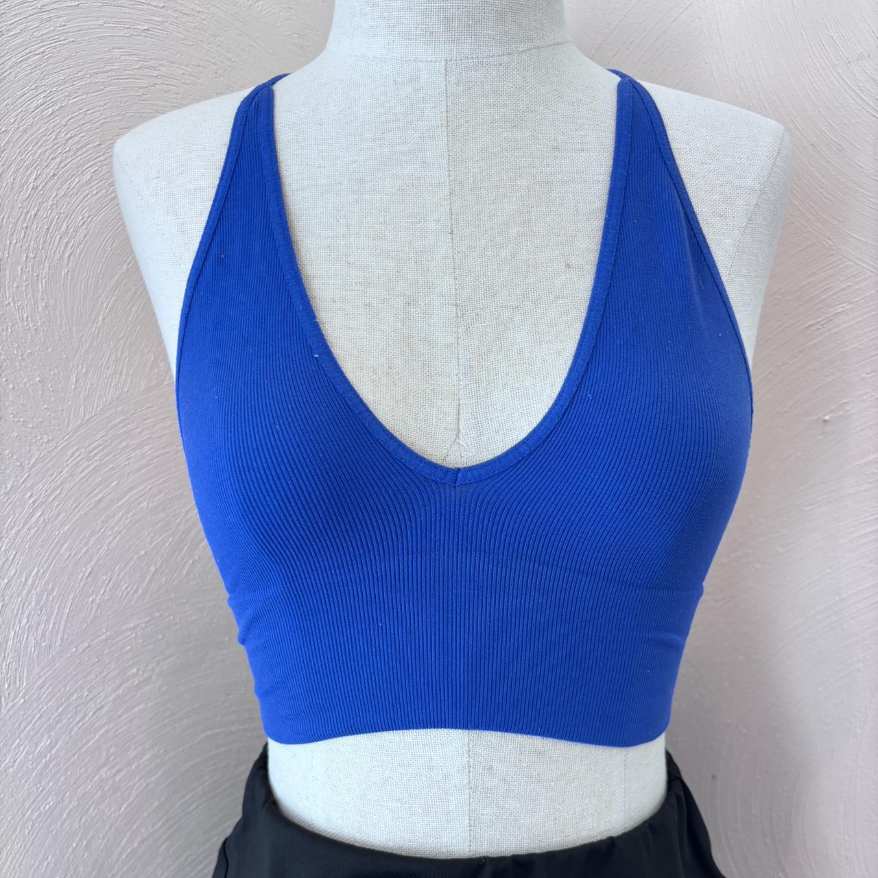 free people intimately cobalt blue racerback ribbed... | Depop