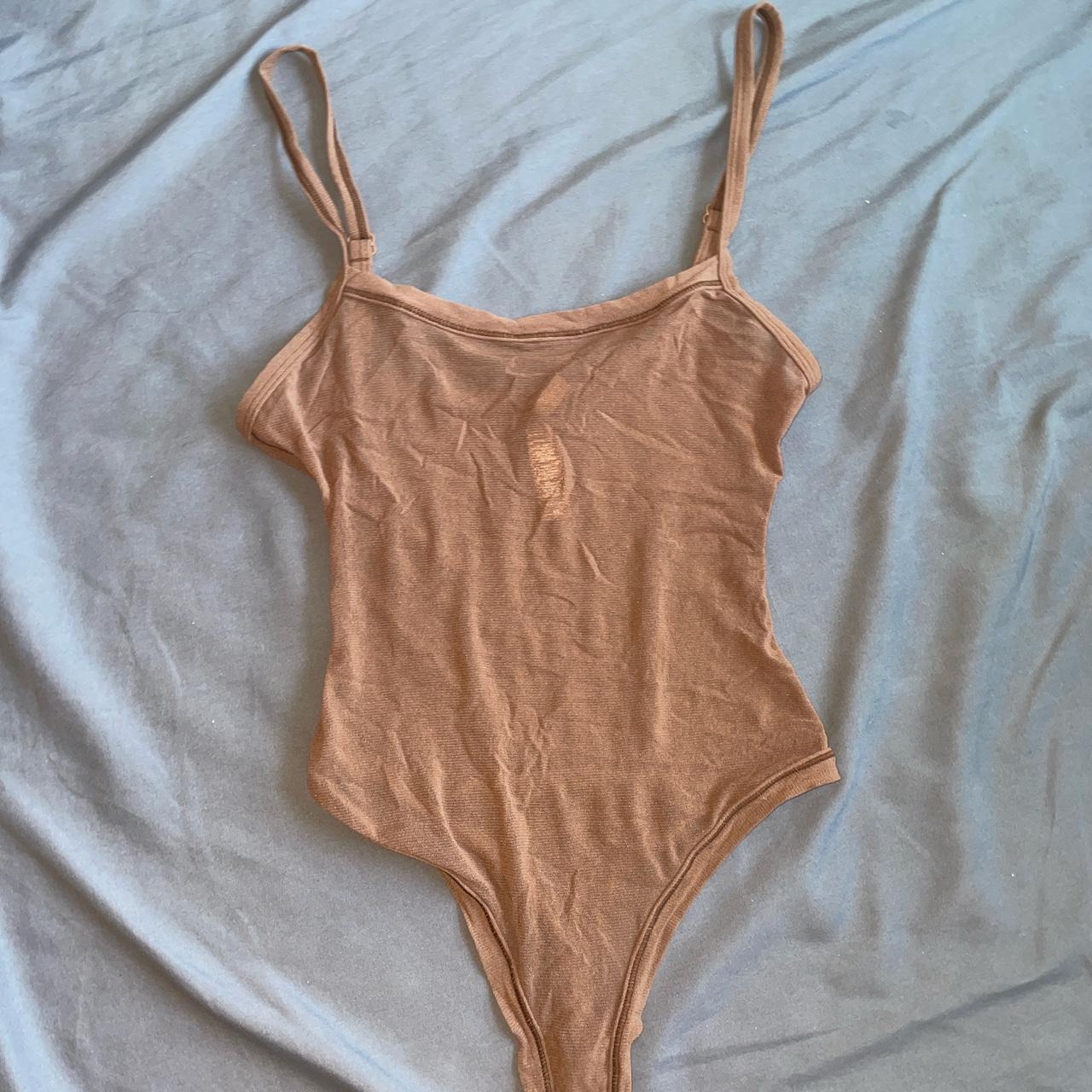 Skims fully see through mesh brown bodysuit, worn... - Depop