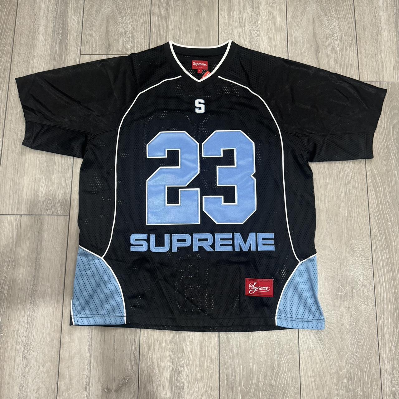 Supreme Perfect Season Football Jersey Blavk - Depop