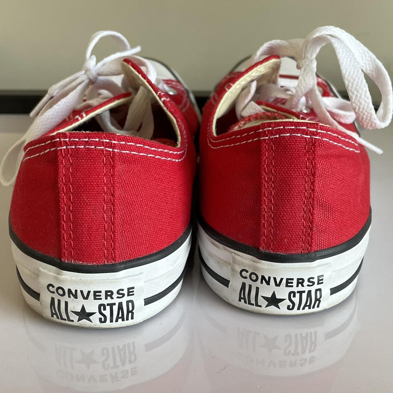 Converse Chuck Taylor Low Tops | Red W Size 8 / M... - Depop