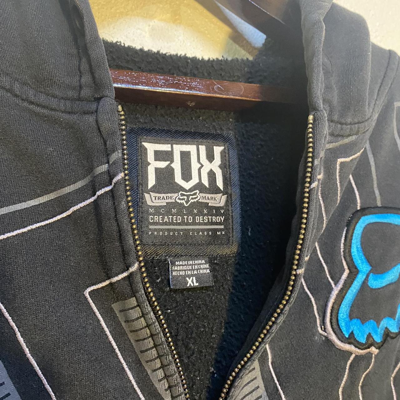Y2k Fox Racing zip up hoodie tagged size XL in good... - Depop