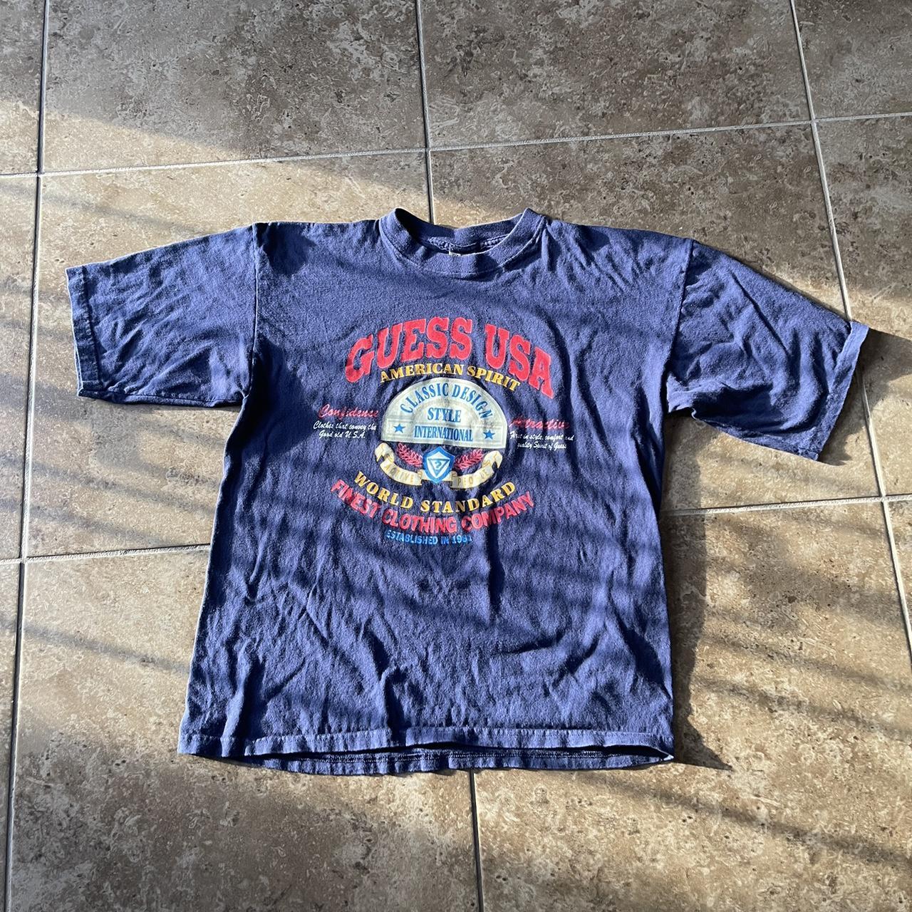 Vintage 90s Guess made in USA T-shirt Size fits... - Depop