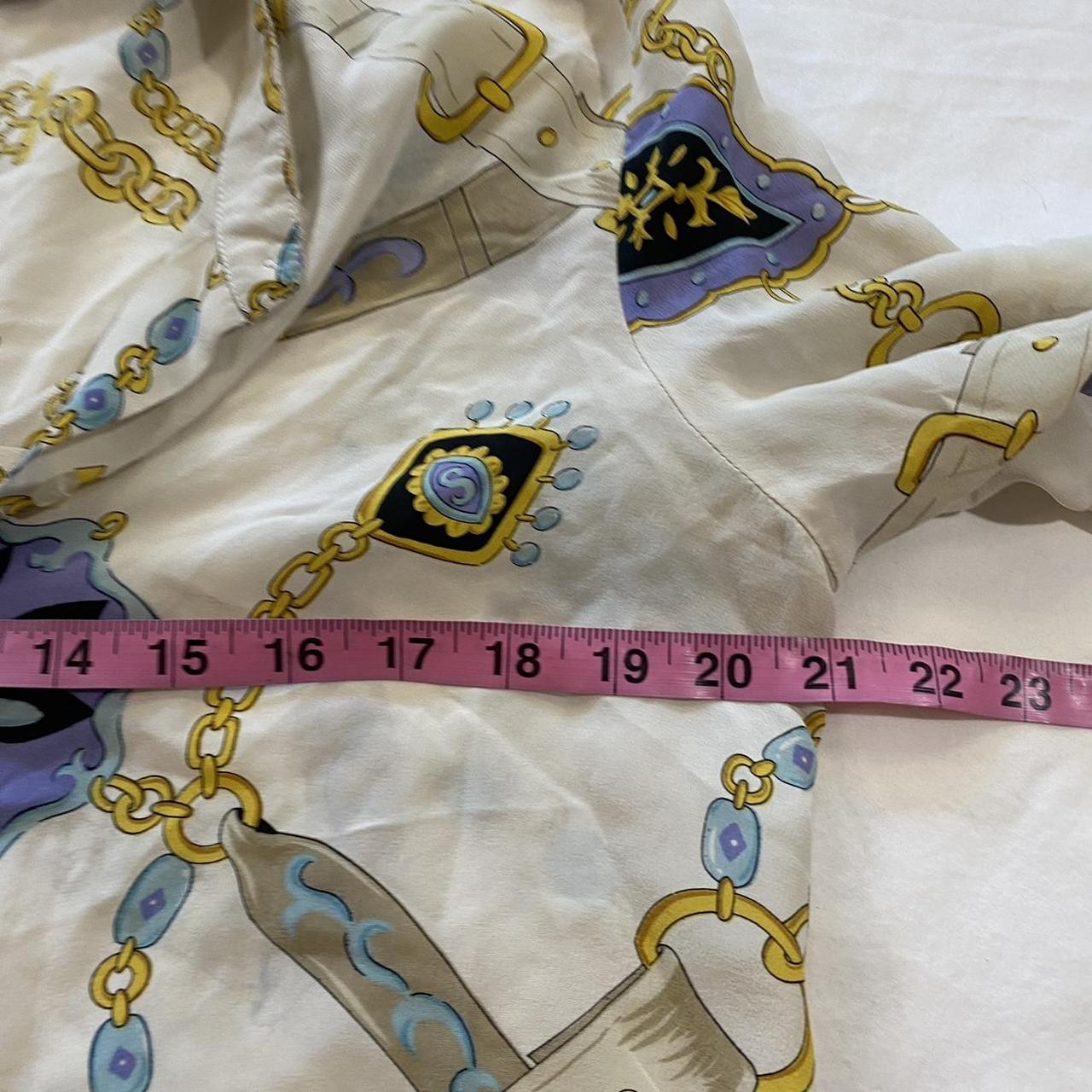 Funky Chain Link Button Up All over print silk... - Depop