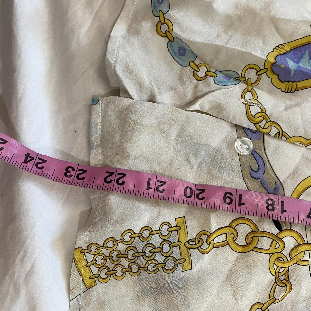 Funky Chain Link Button Up All over print silk... - Depop