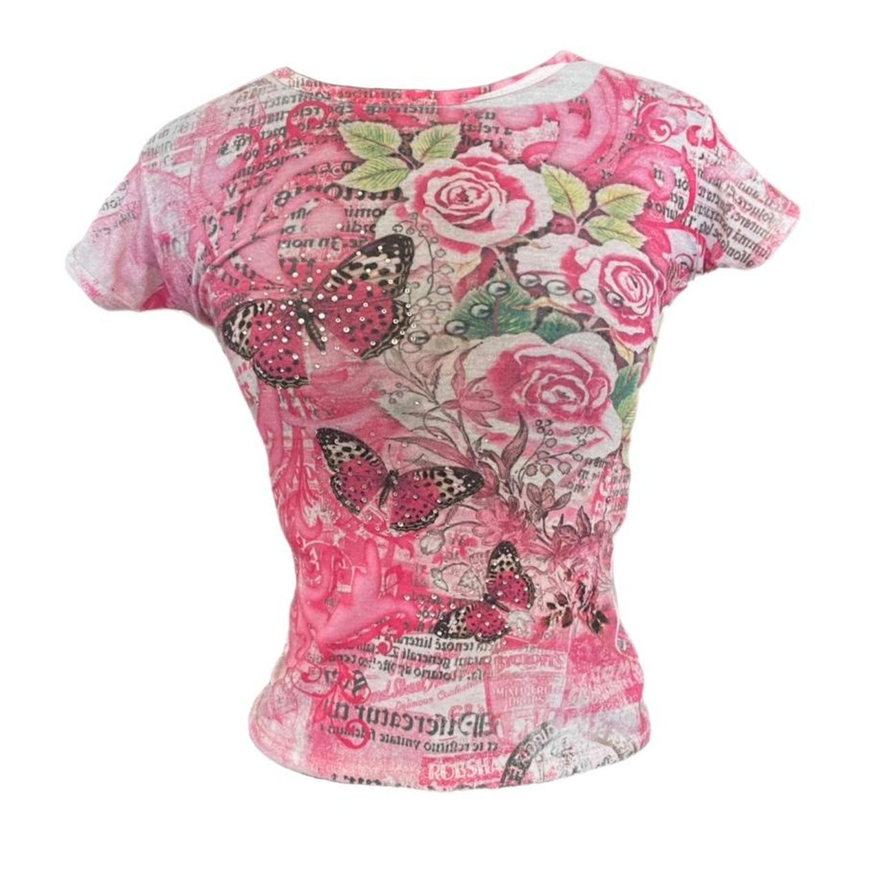 Cutest sparkly pink T !! ;o - Depop