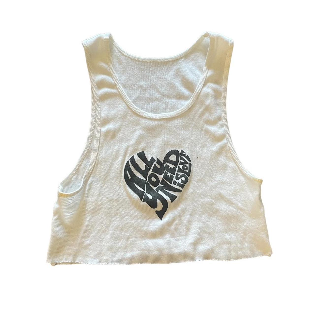revice denim all you need is love white tank (Size:... - Depop