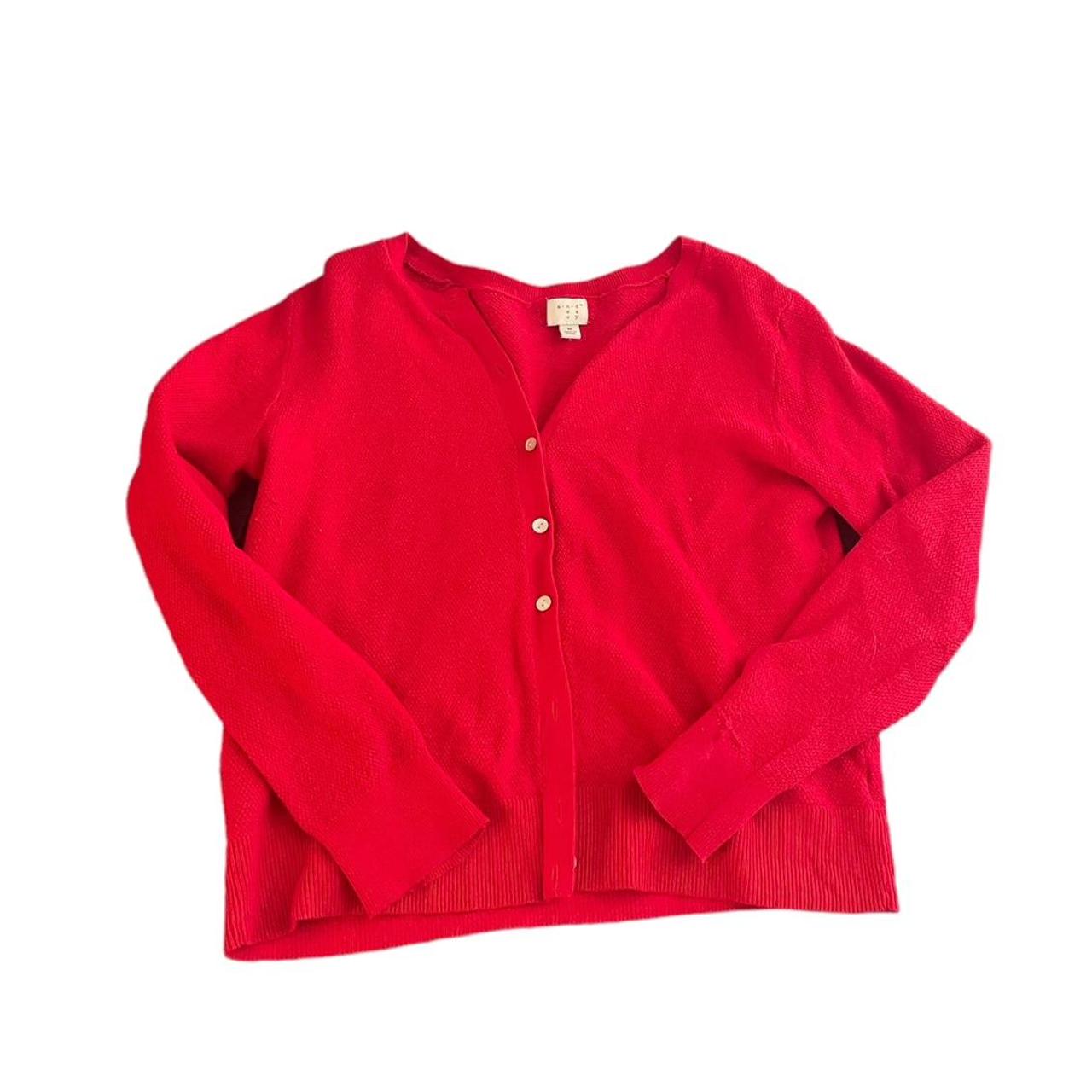 red button up cardigan (Size: M)(Shipping is... - Depop