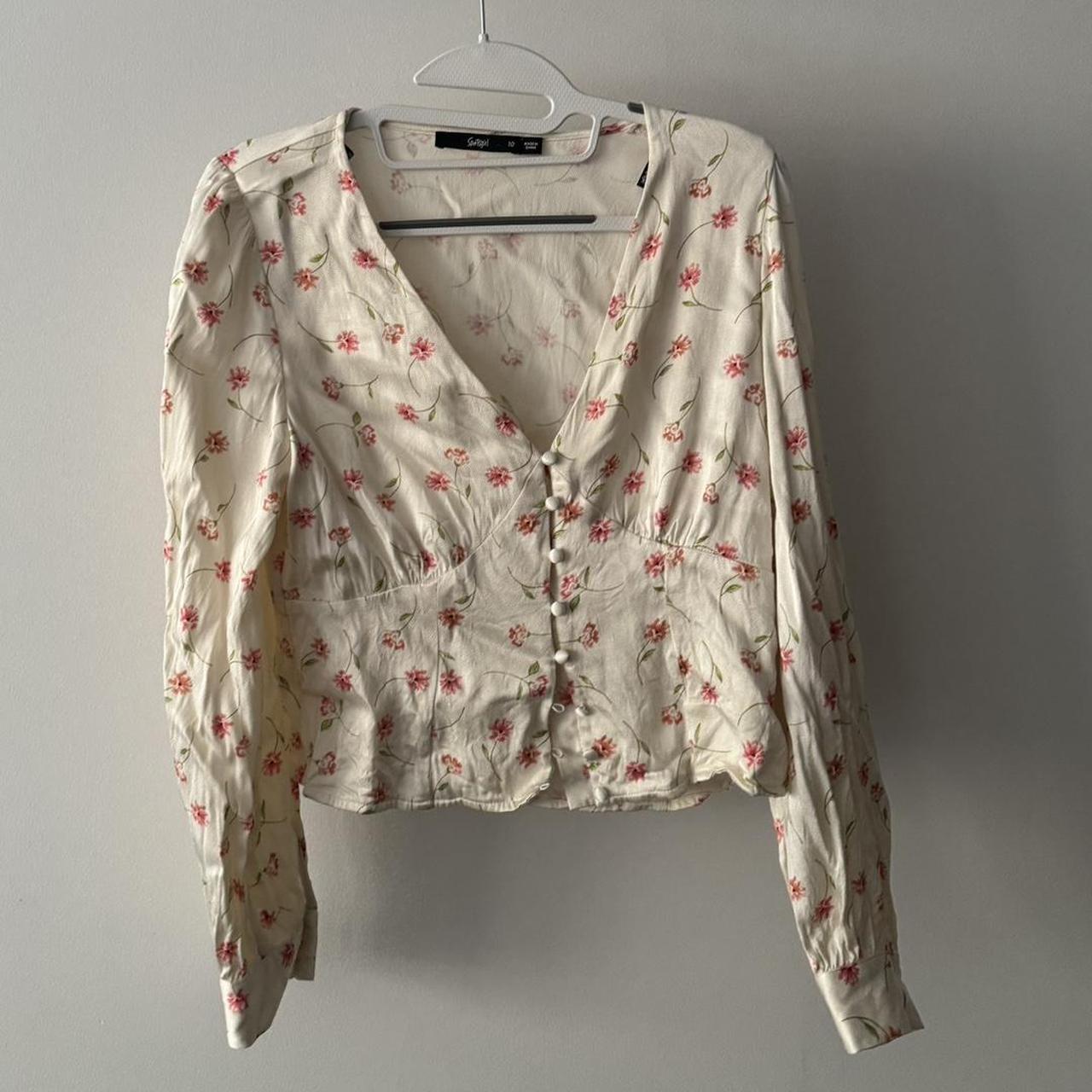 Sportsgirl Satin Floral Top Size 10 True To Size Depop