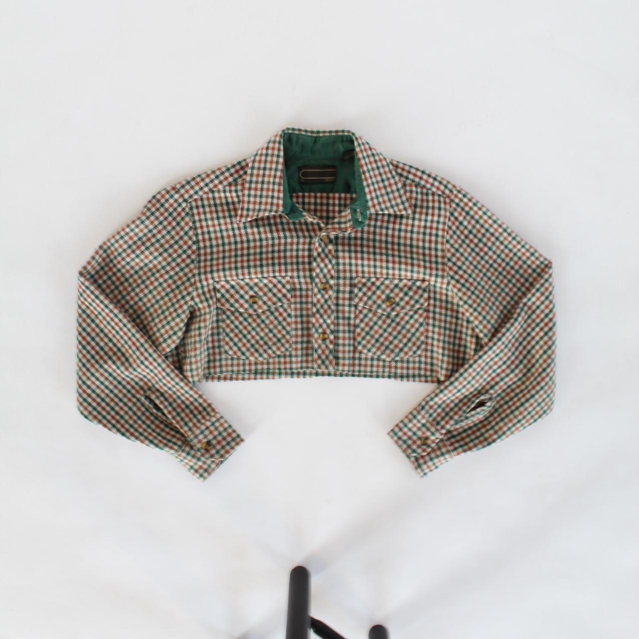 Cropped Flannel Shirt Small Great condition... - Depop