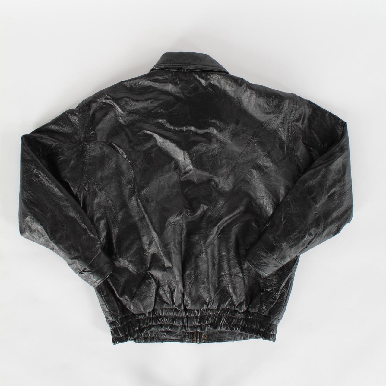 Vintage Leather Bomber Jacket Vintage — large - Depop