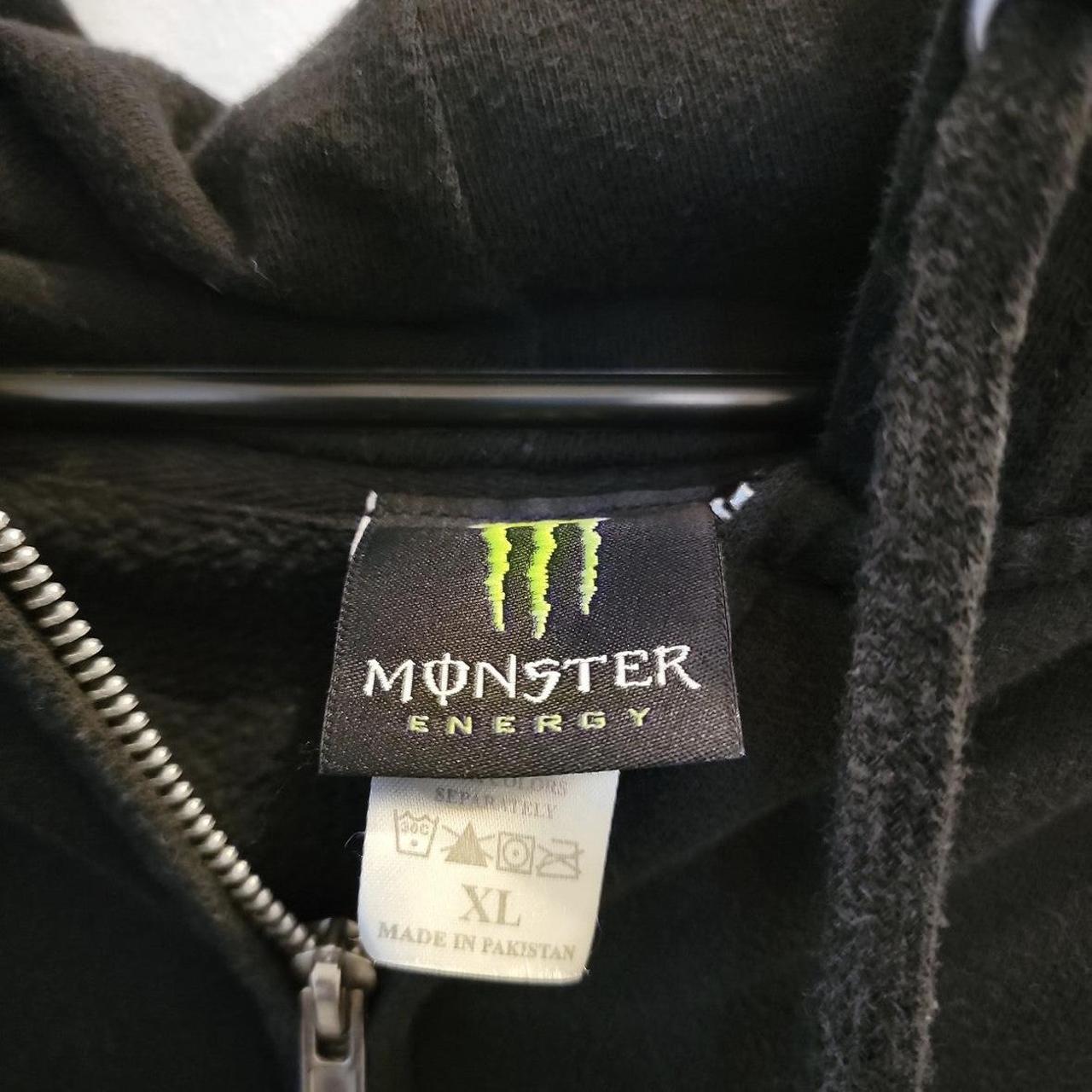 Monster Energy Hoodie Black XL Zipup - Depop