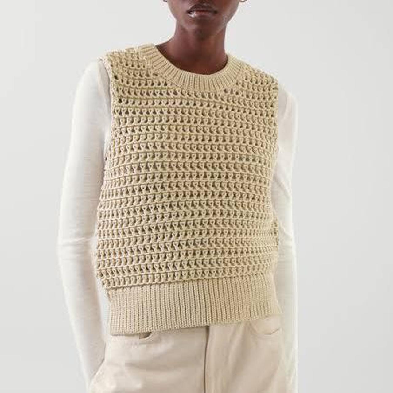 COS Crochet Chunky Knit Vest, size xs. Only worn a... - Depop