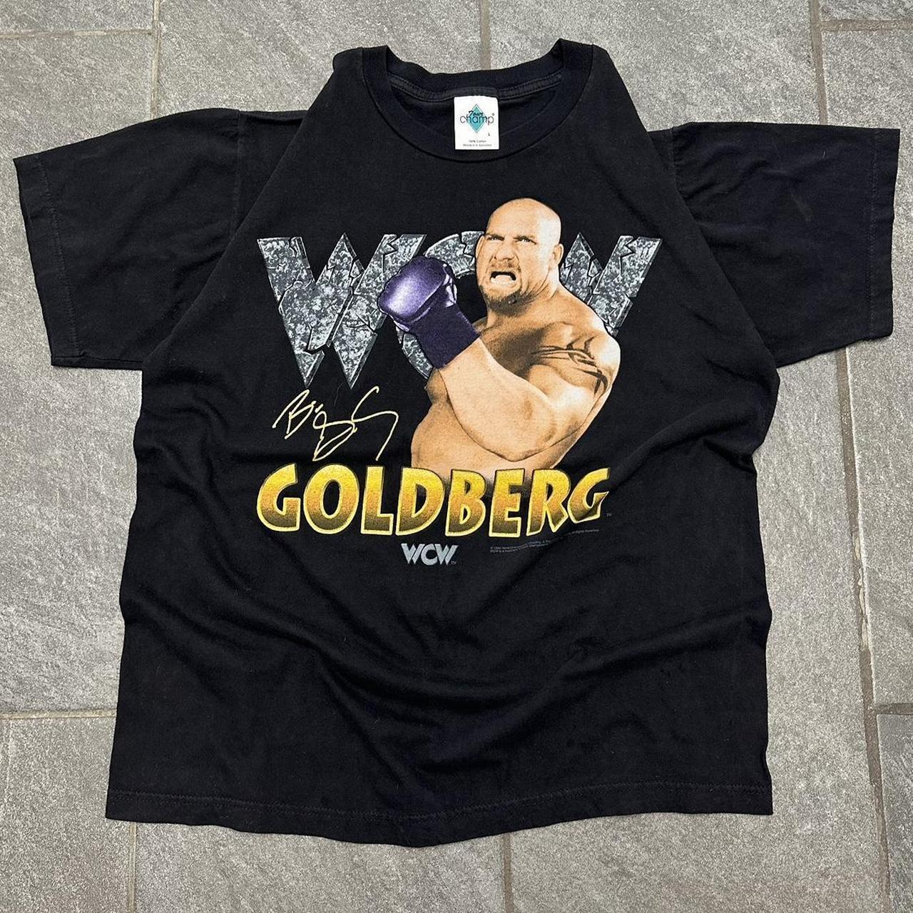 Vintage 1998 WCW Bill Goldberg wrestling black t... | Depop