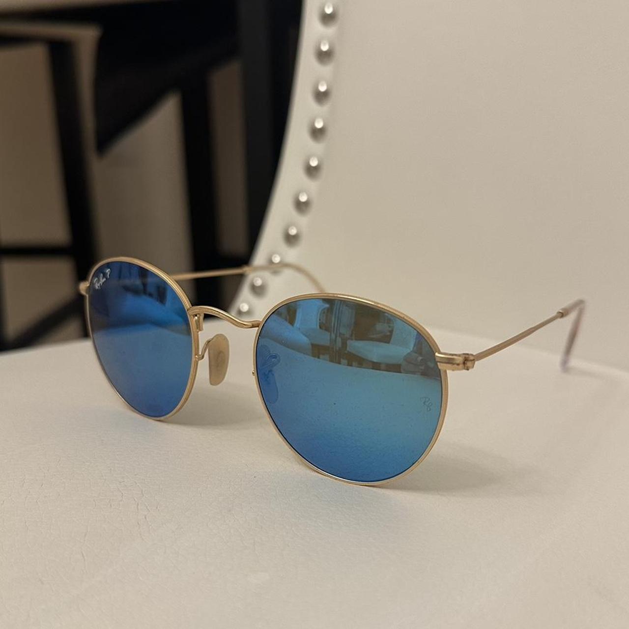BLUE CIRCLE RAY BANS GOLD RIM NEVER WORN!!!! Will... - Depop