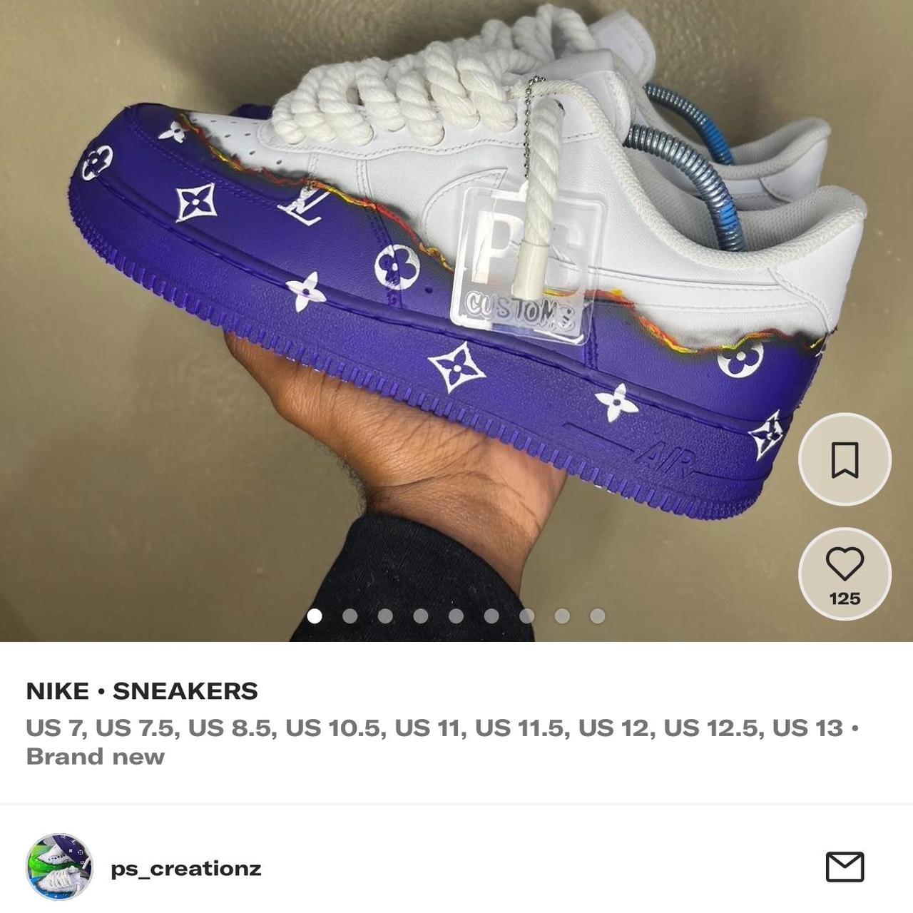 Custom burning LV Air Force 1 Made by @ps_creationz... - Depop