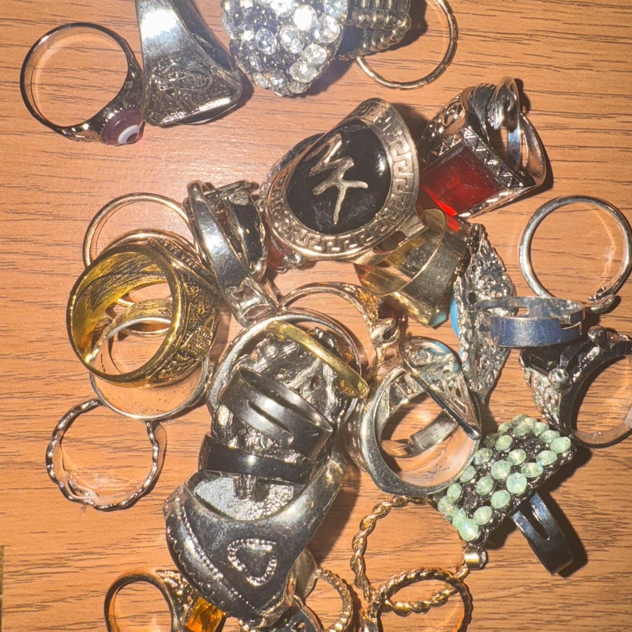 Silver and gold assorted rings, including a vintage... | Depop