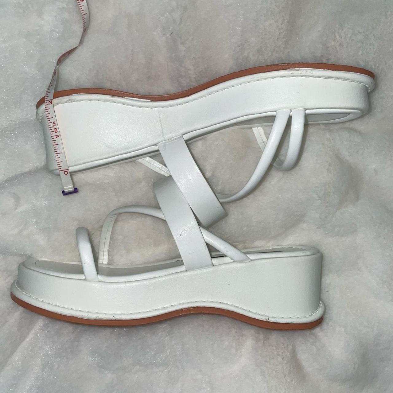 White platform sandals Euro size: 38 Worn... - Depop