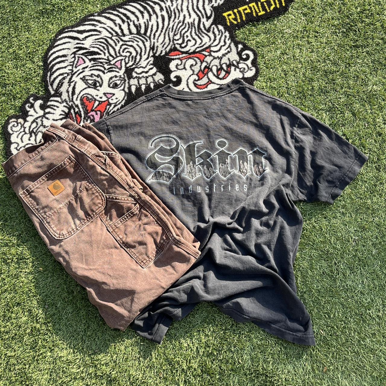 Vintage Skin Industries Tee Shirt Chest:... - Depop