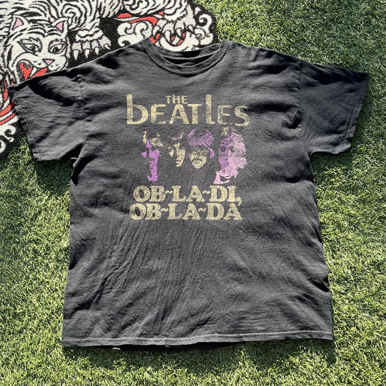 Vintage The Beatles Faded Band Tee Shirt Chest:... - Depop