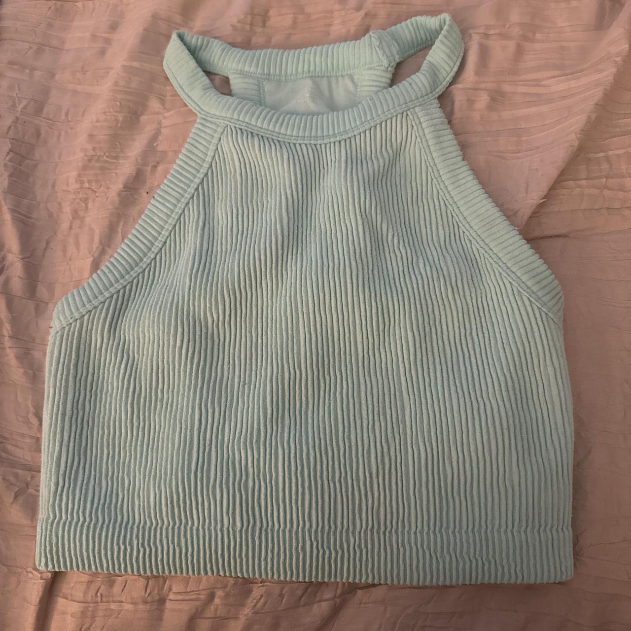 AERIE Light blue ribbed tank top #summer #tanktop... | Depop