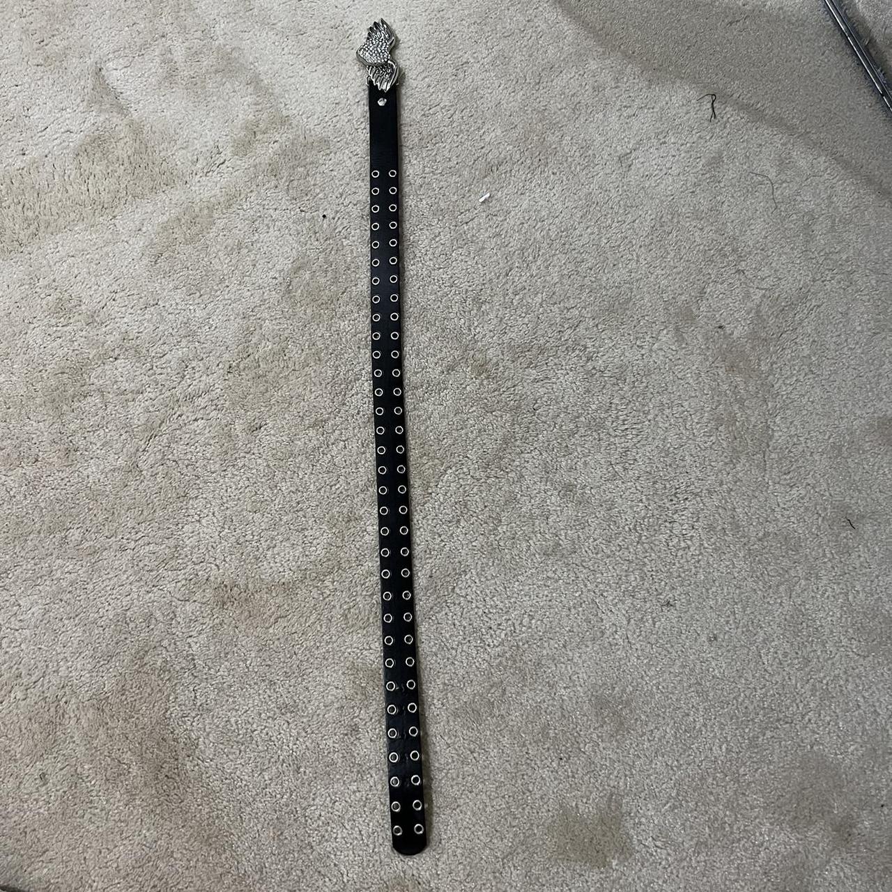 Vintage Hot Topic rhinestone winged heart belt... - Depop