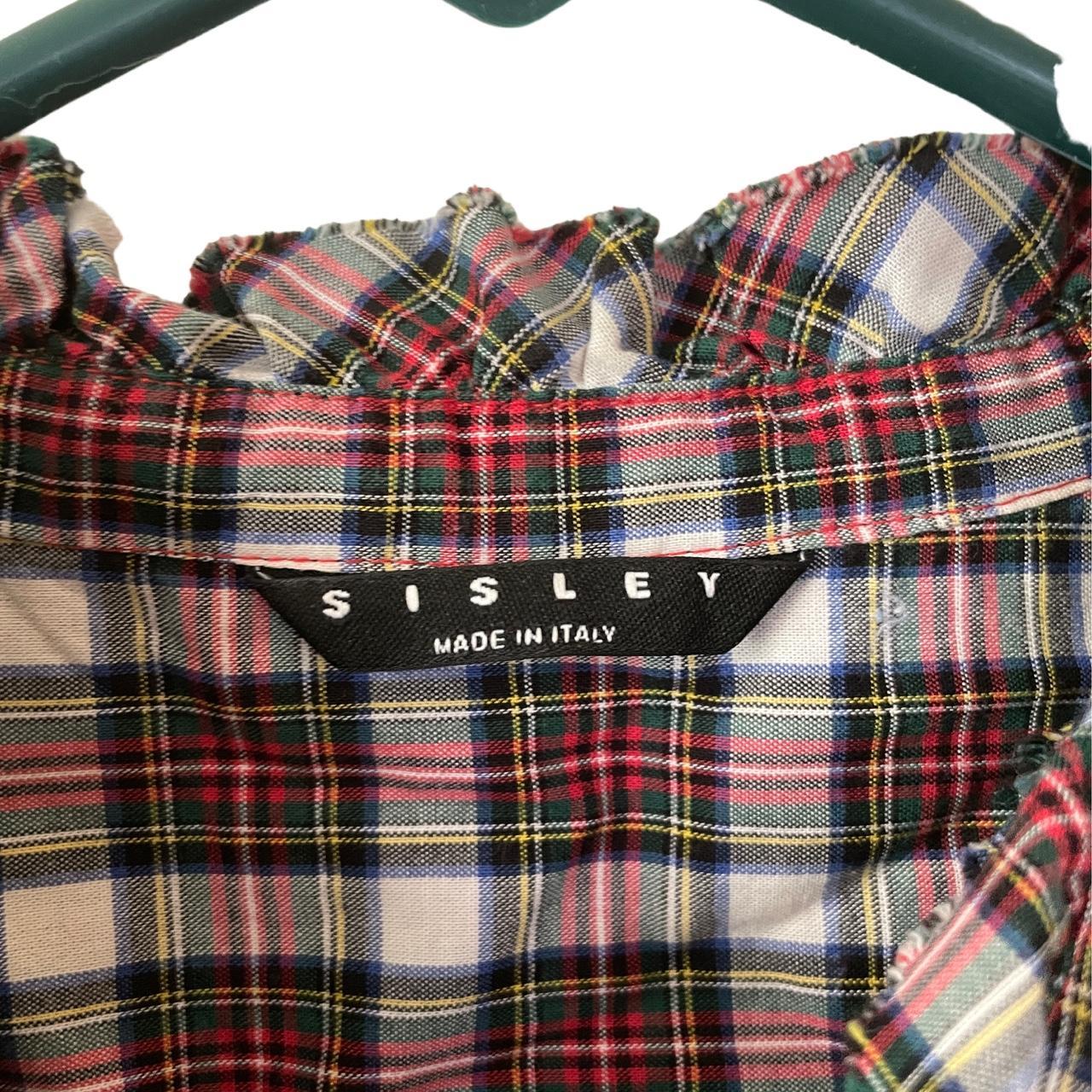 Y2K Sisley Made in Italy red green and white plaid... - Depop
