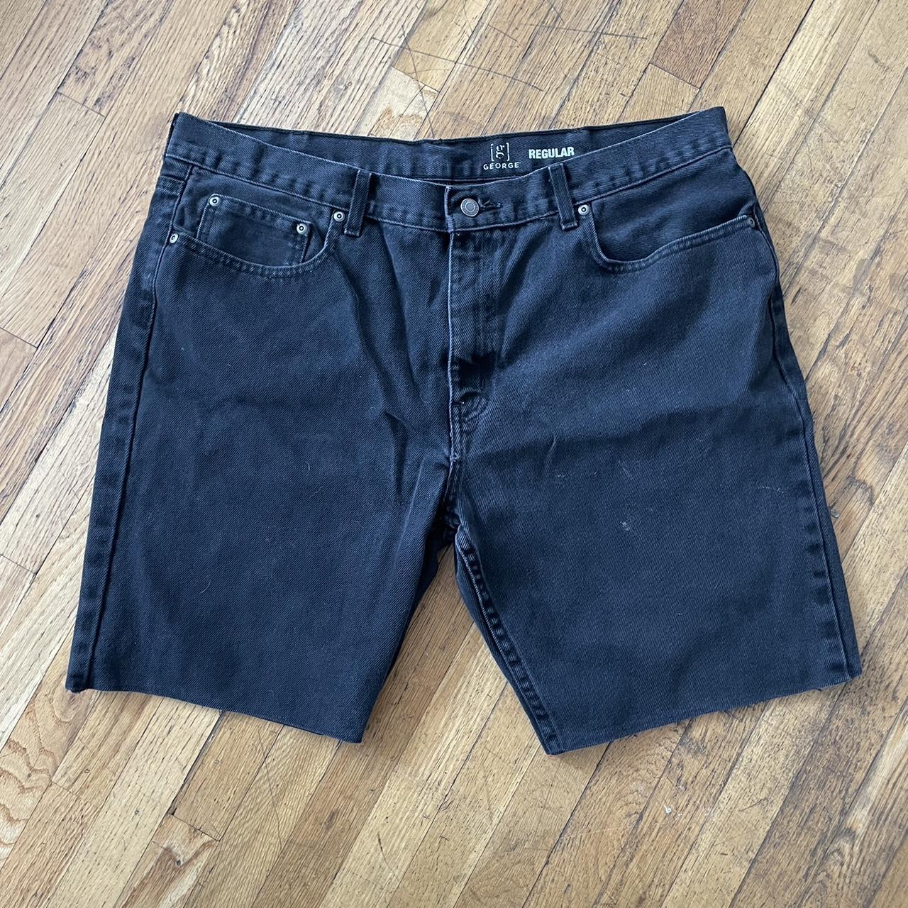Black denim jorts, length goes down to on the knee.... - Depop