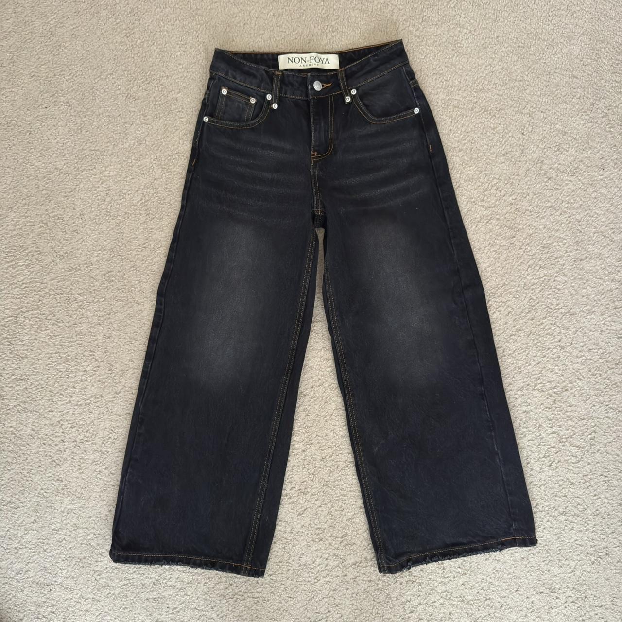 Non-foya signature baggy 15oz denim 26x26 washed black | Depop