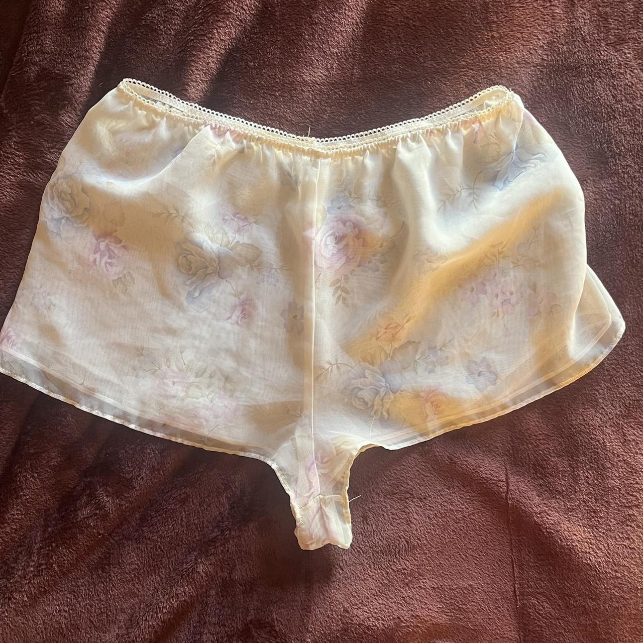 Sheer floral booty shorts/bloomers. Super cute!... - Depop