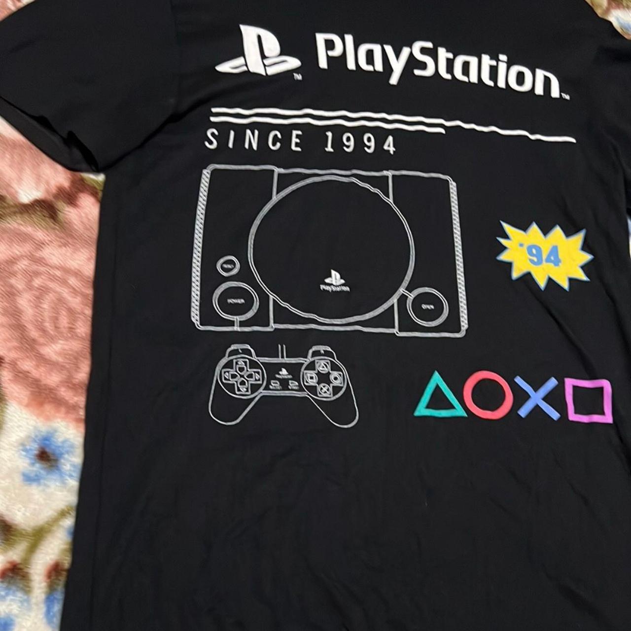 PlayStation 1 Black White Women’s Graphic Shirt Small - Depop