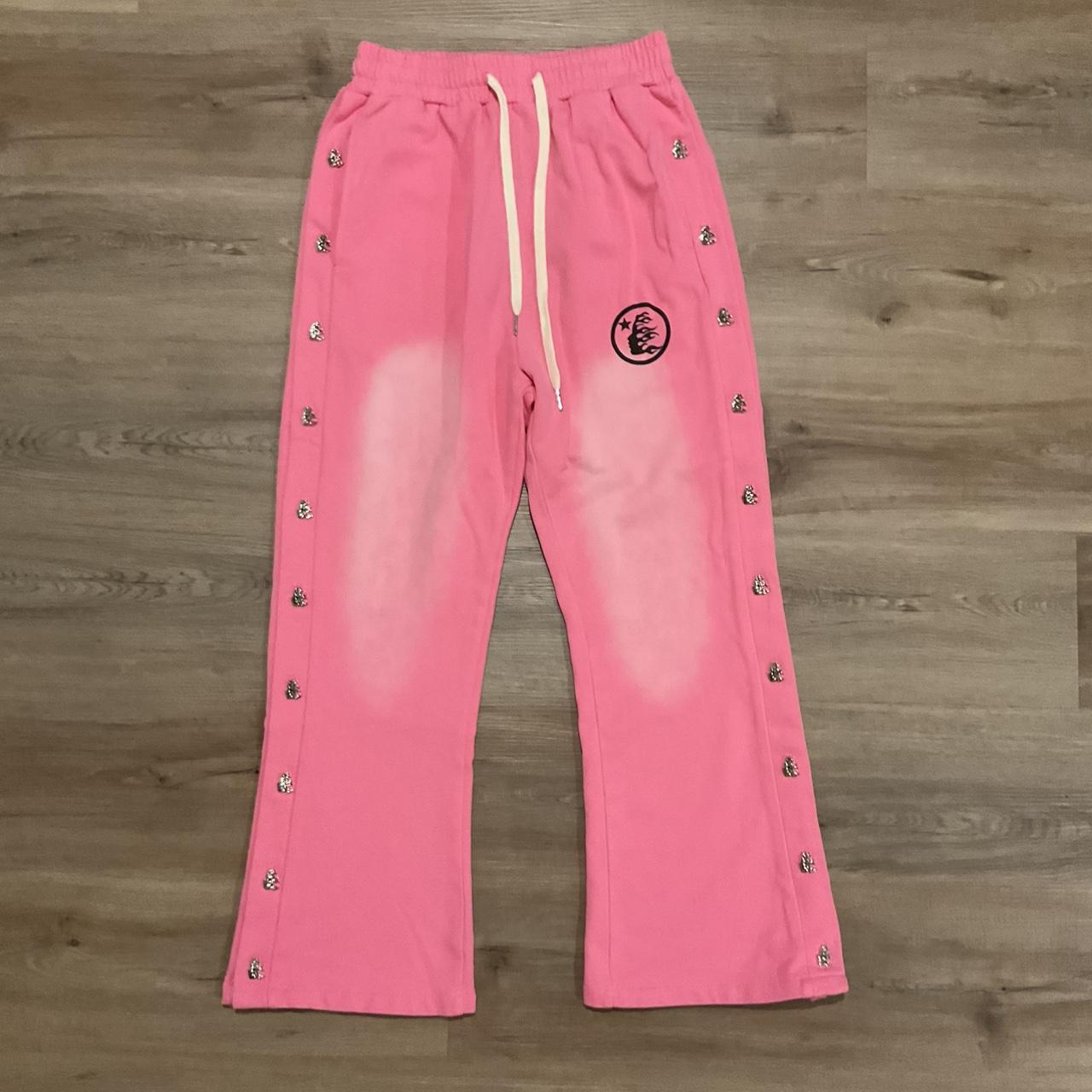 New Hellstar Pink Logo Sweatpants •Size L •Amazing... | Depop