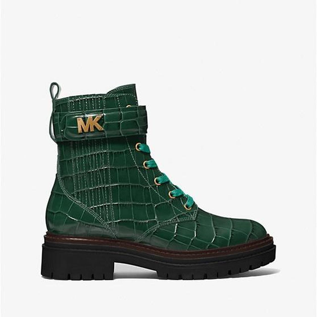 Brand new green croc combat boots Worn once, in... | Depop