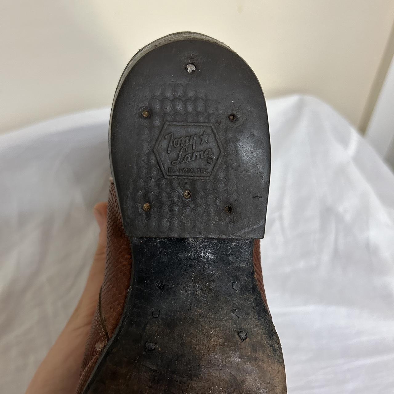 Authentic Texan cowboy boots Maple brown Iguana skin... - Depop