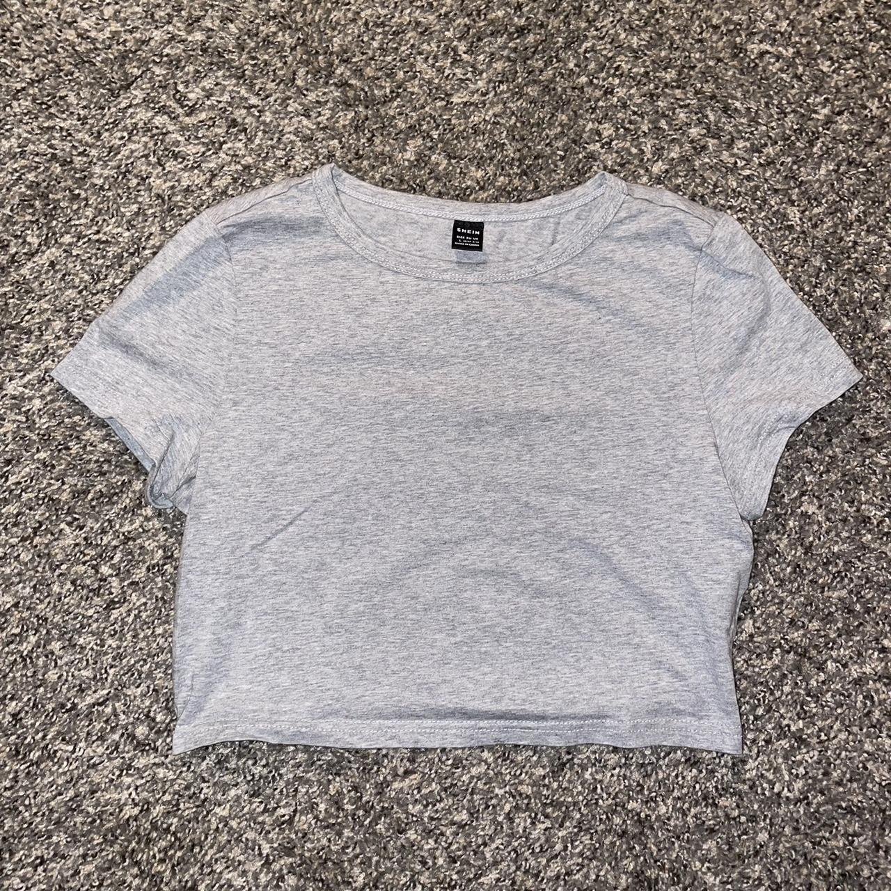 Shein Crop Top Plain gray crop top *Willing to... - Depop