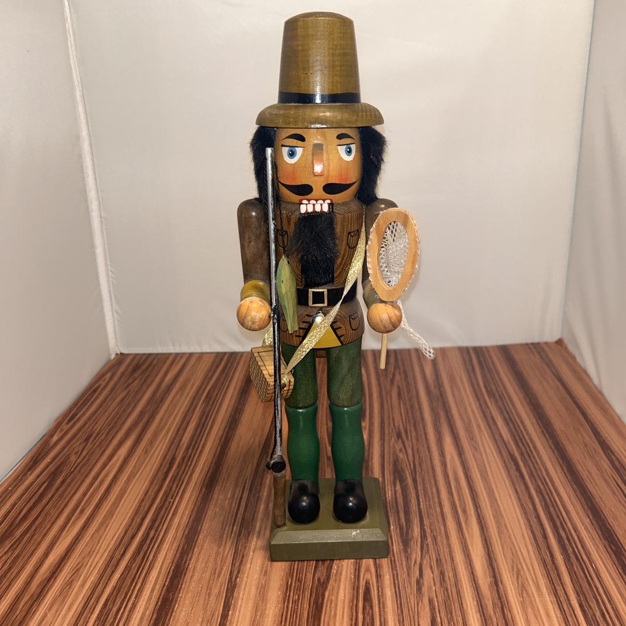 Wooden Fisherman Christmas Nutcracker Decor 15”... - Depop